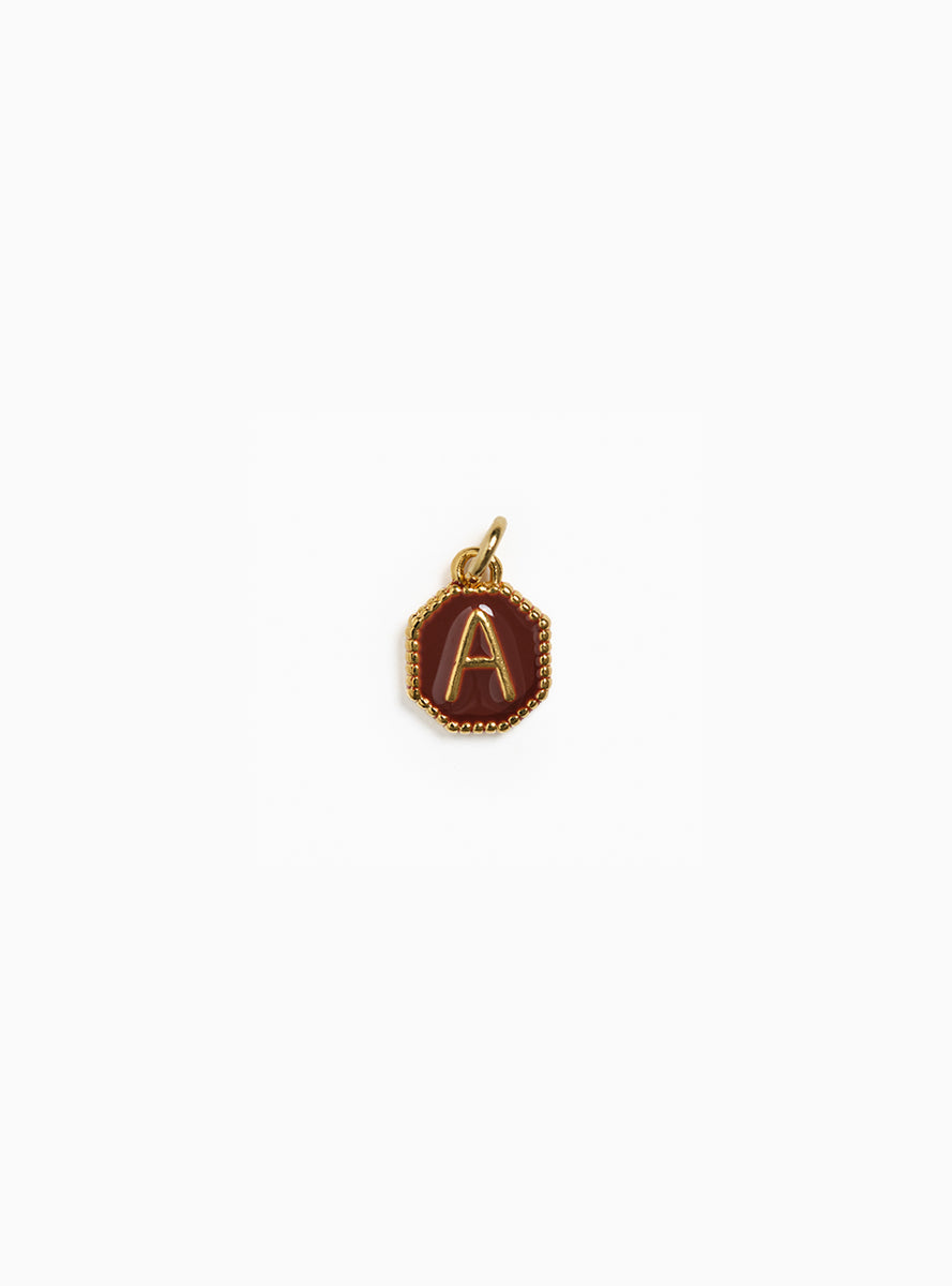 Octagon Alphabet Charm, Merlot – FALLEN ARISTOCRAT