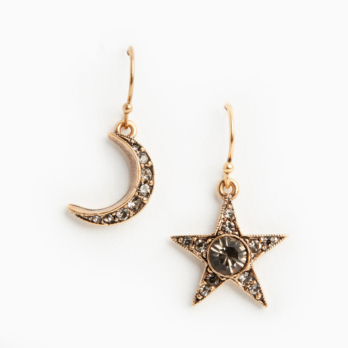 Crescent Moon and Star Earrings by Fallen Aristocrat – FALLEN ARISTOCRAT
