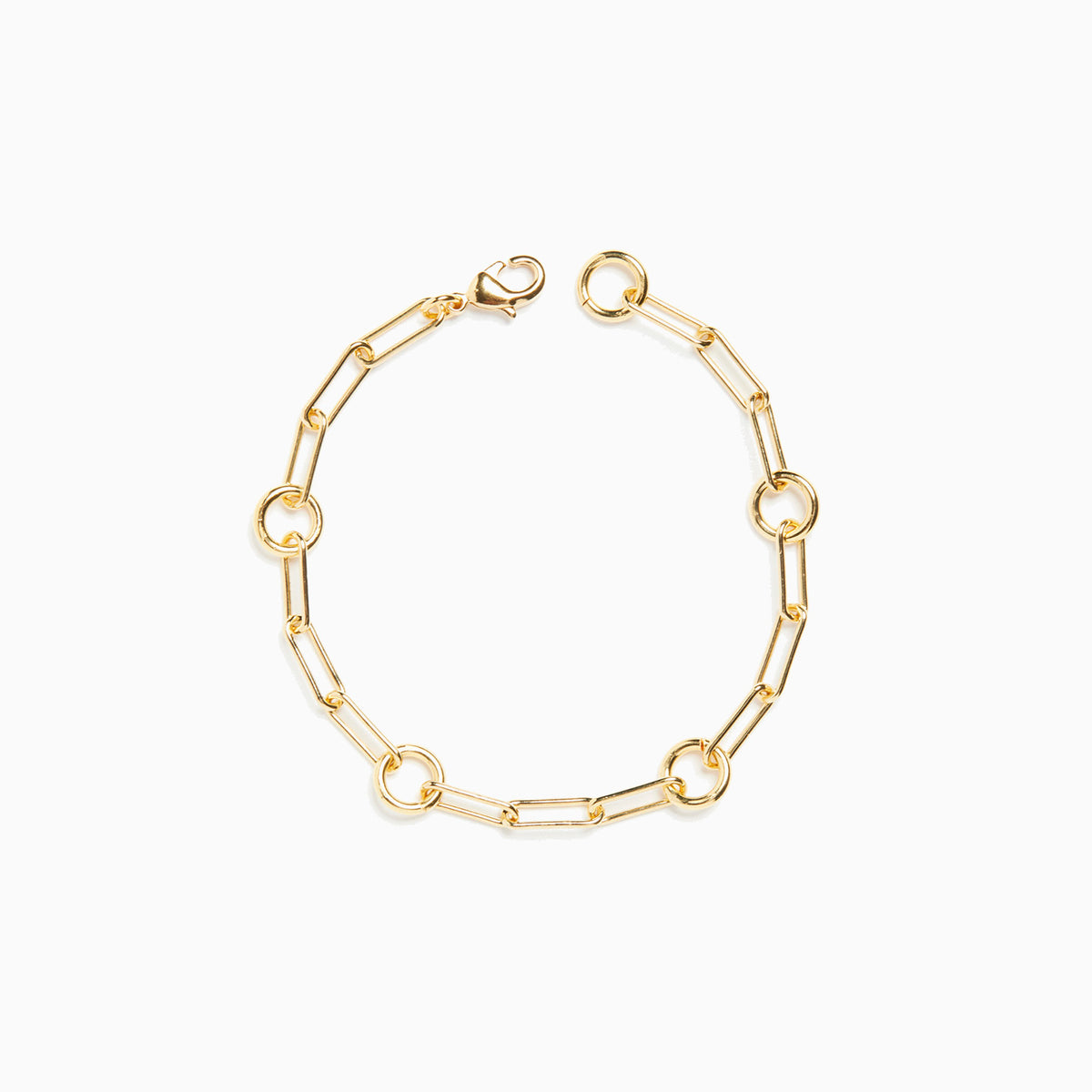 Paperclip Circle Chain Charm Bracelet – FALLEN ARISTOCRAT